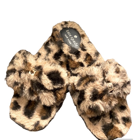 kate spade | Shoes | Kate Spade Sandy Faux Fur Leopard Slides Womens ...
